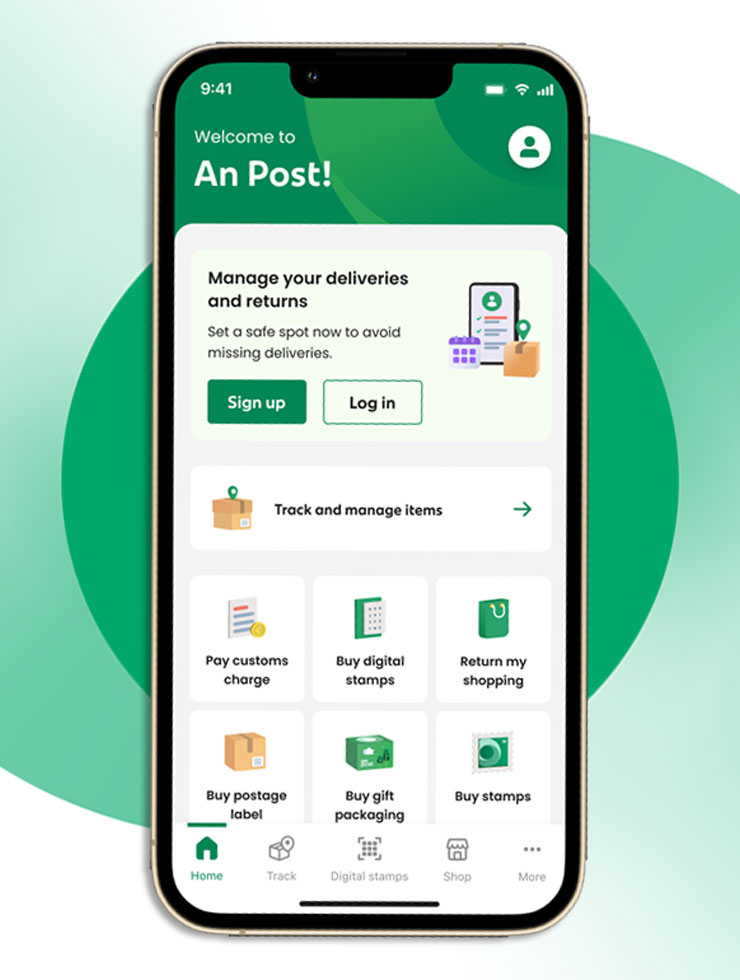 Digital Stamps | Track Post | Pay Customs | An Post App